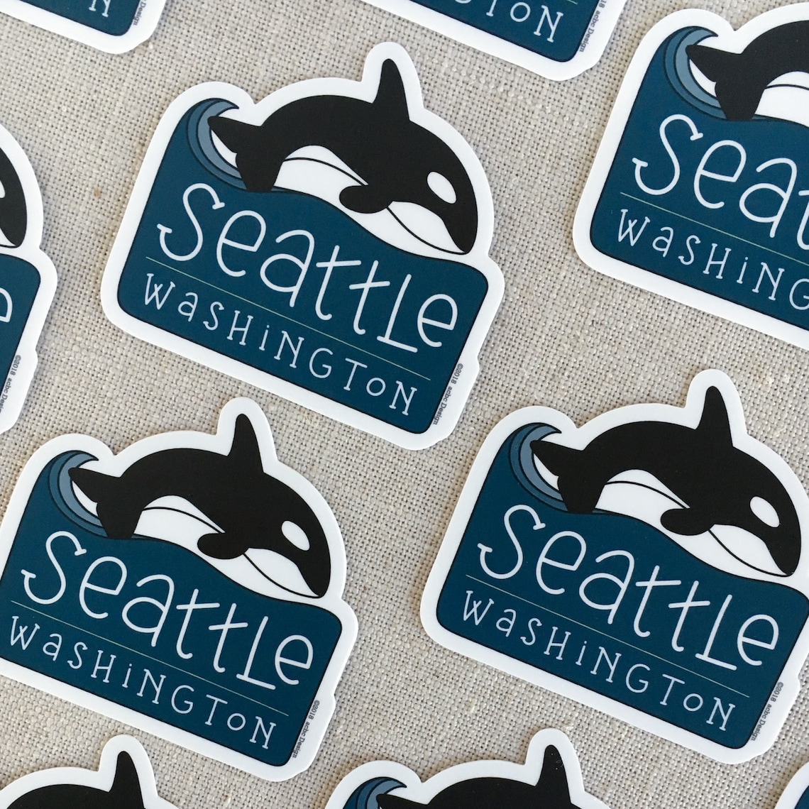 Seattle Whale Vinyl Sticker / Seattle Washington Sticker / Modern ...