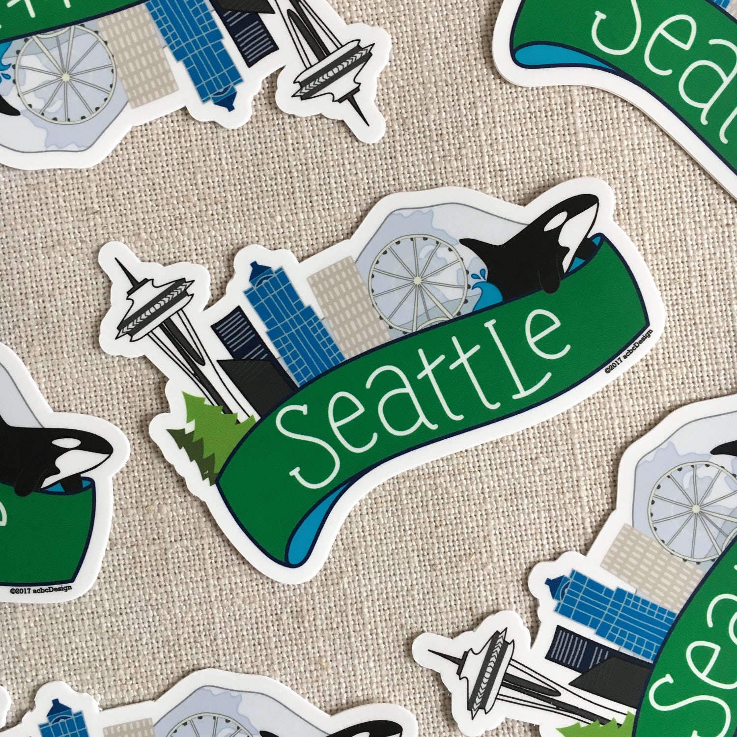 Seattle Skyline Vinyl Sticker / Seattle Washington Sticker / - Etsy