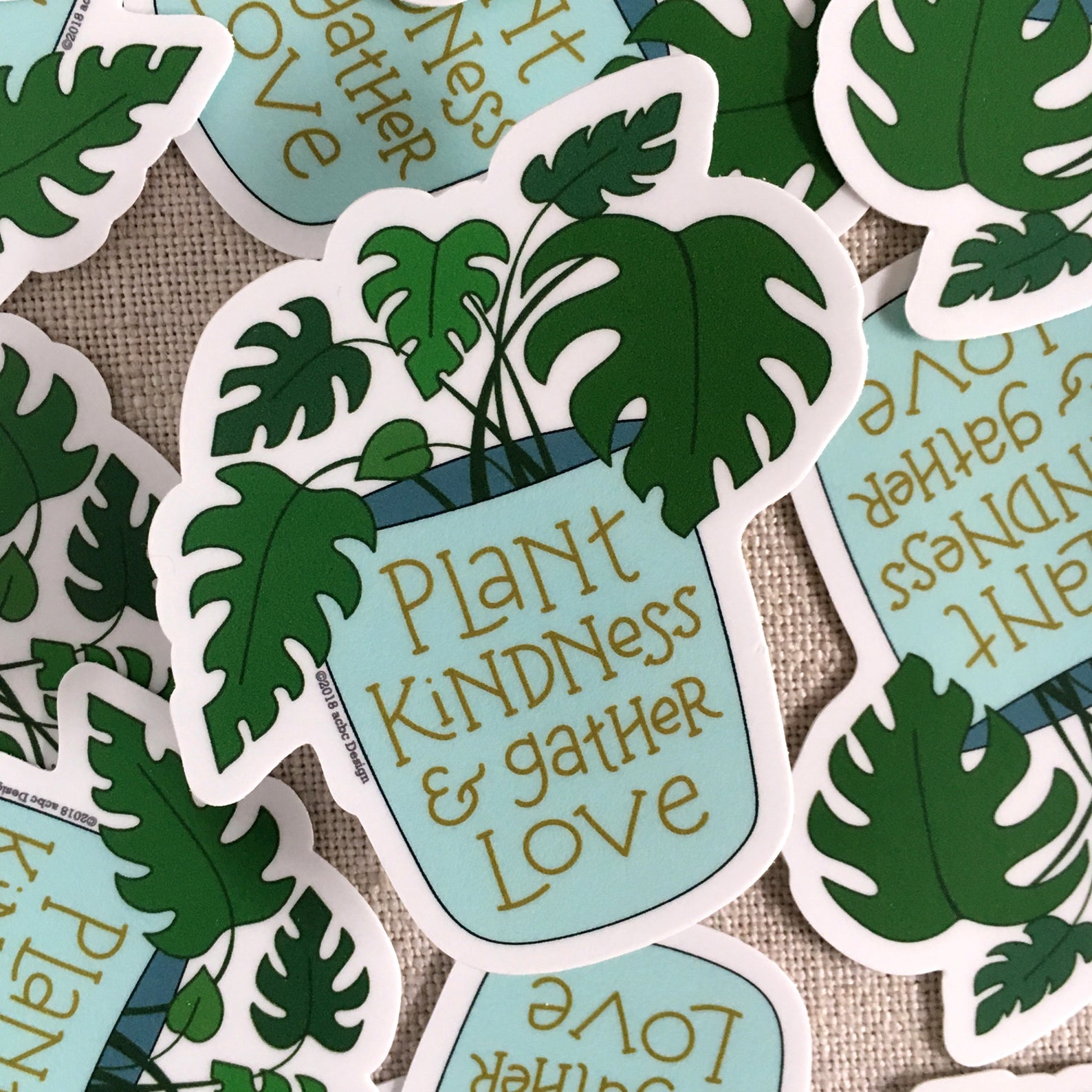 Plant Kindness & Gather Love Vinyl Sticker / Monstera - Etsy
