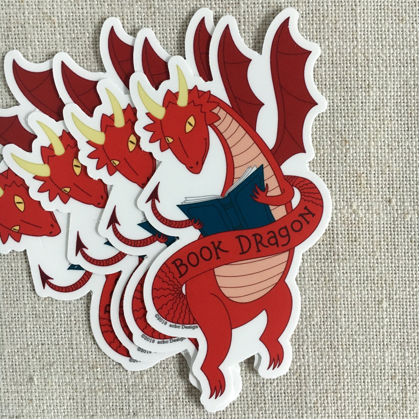 Book Dragon Vinyl Sticker / Reader Gift / Laptop Sticker / | Etsy