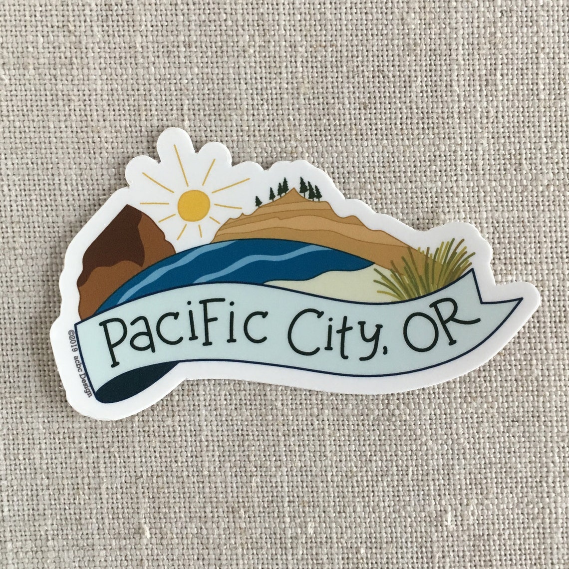 Pacific City Oregon Vinyl Sticker / Oregon Coast / Hand - Etsy