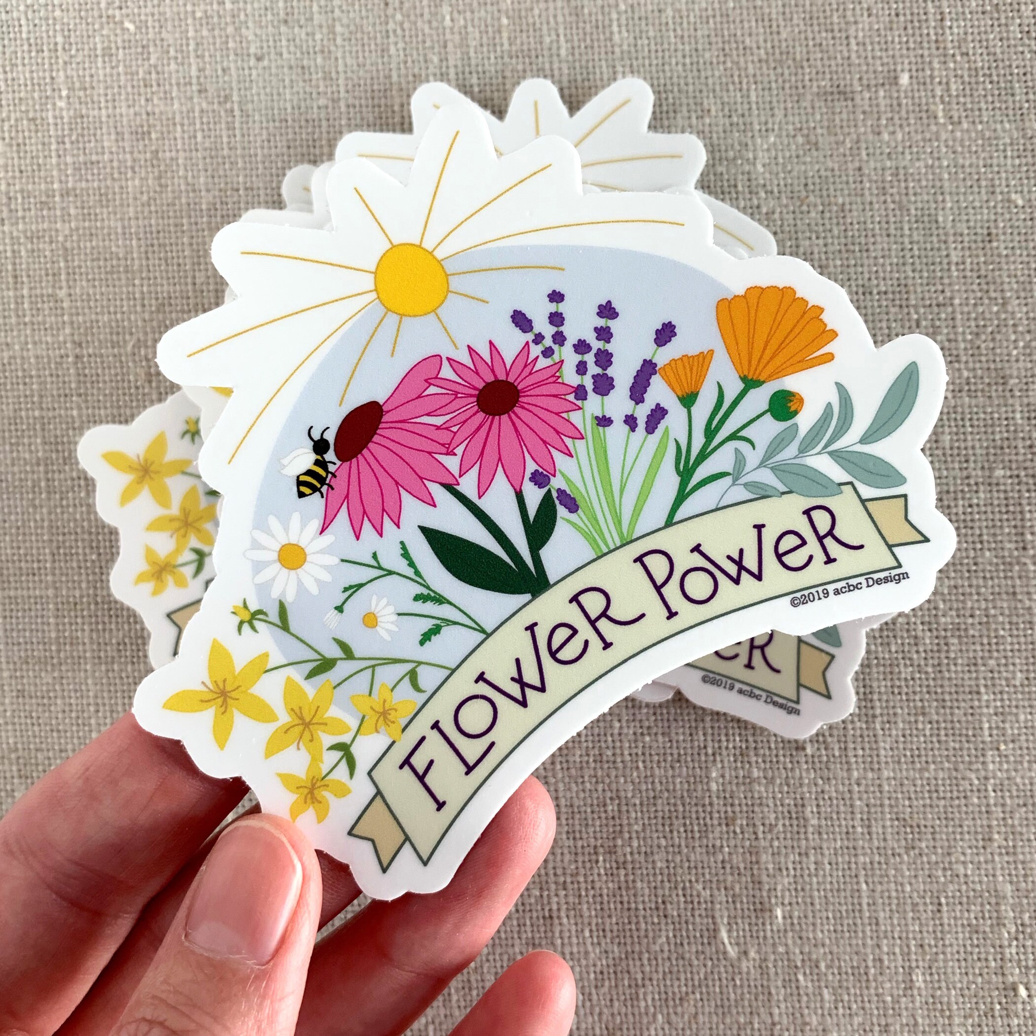 Flower Power Vinilo Pegatina / Flores Curativas Ilustradas / - Etsy España