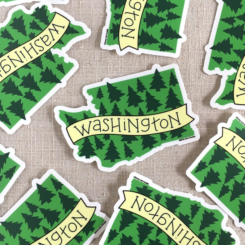 Washington State Trees Vinyl Sticker – Travel Bumper Sticker - Etsy