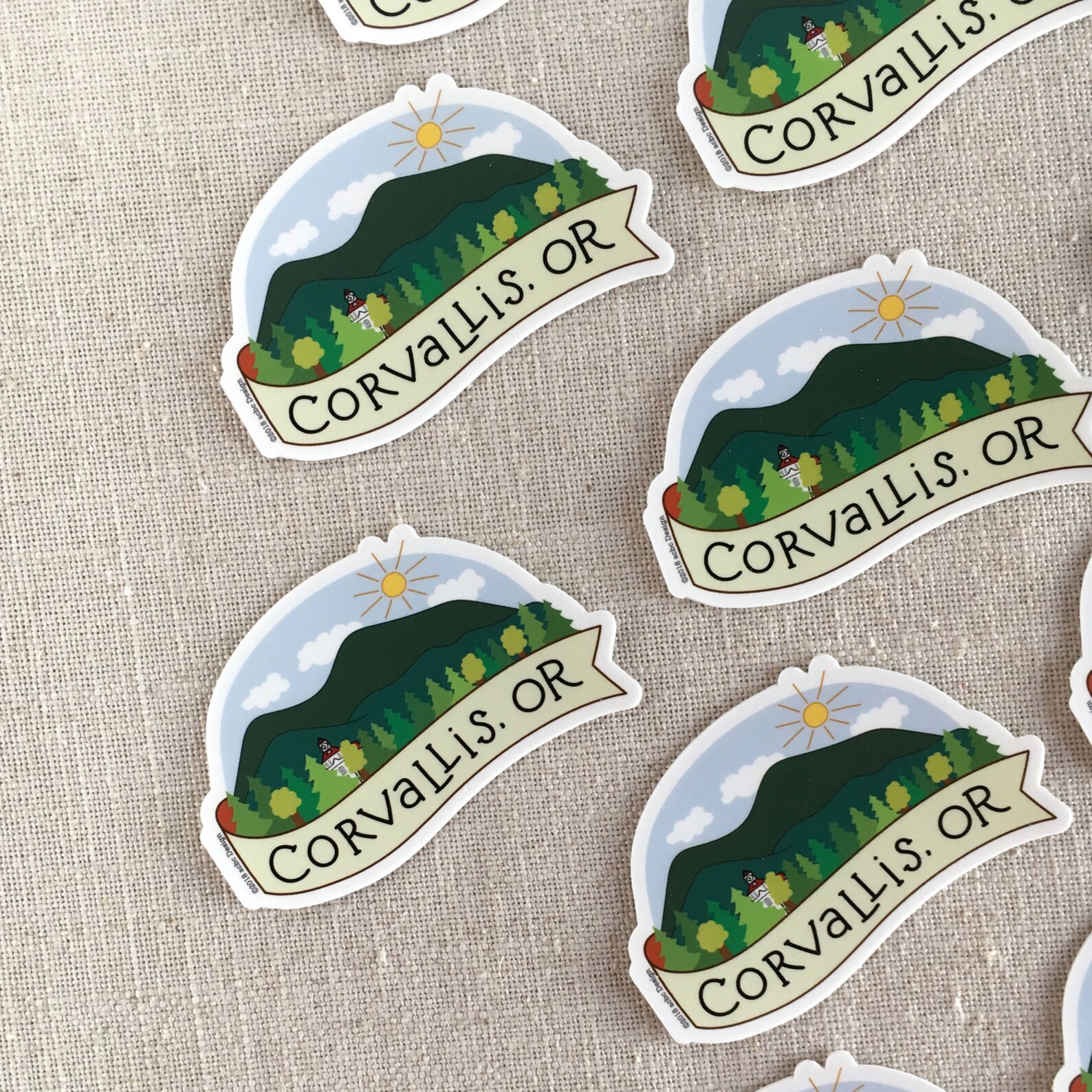 Corvallis Oregon Vinyl Sticker / Marys Peak Sticker / | Etsy