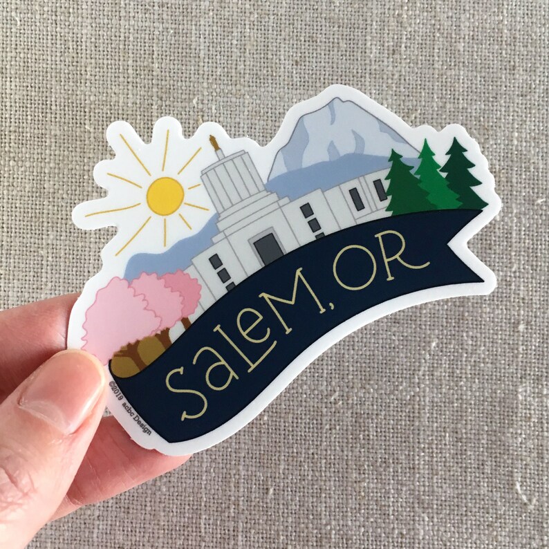 Salem Oregon Sticker: State Capitol, Cherry Blossoms, Mt. Jefferson - Etsy
