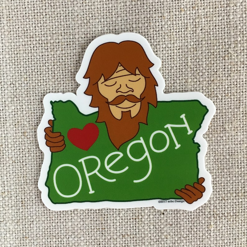 Bigfoot Loves Oregon Vinyl Sticker / Waterproof Bumper Sticker | Etsy
