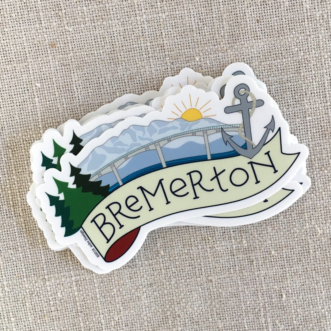 Bremerton, Washington Vinyl Sticker / Washington Sticker / Modern ...
