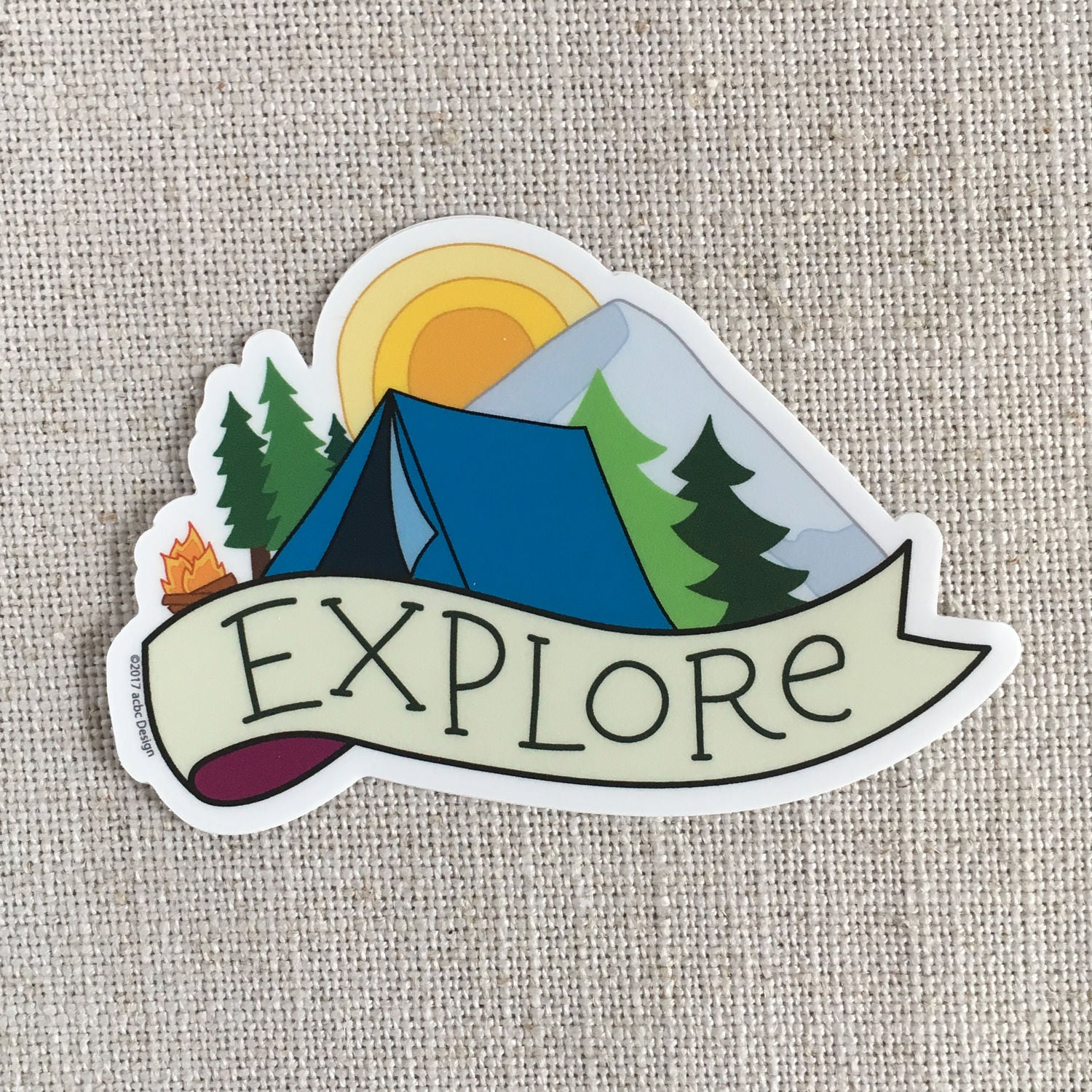 Explore Vinyl Sticker / Camping Sticker / Illustrated Bumper | Etsy