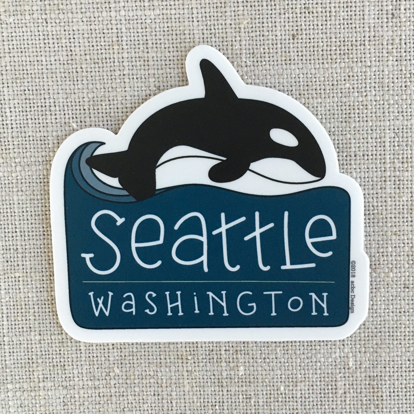 Seattle Whale Vinyl Sticker / Seattle Washington Sticker / Modern ...