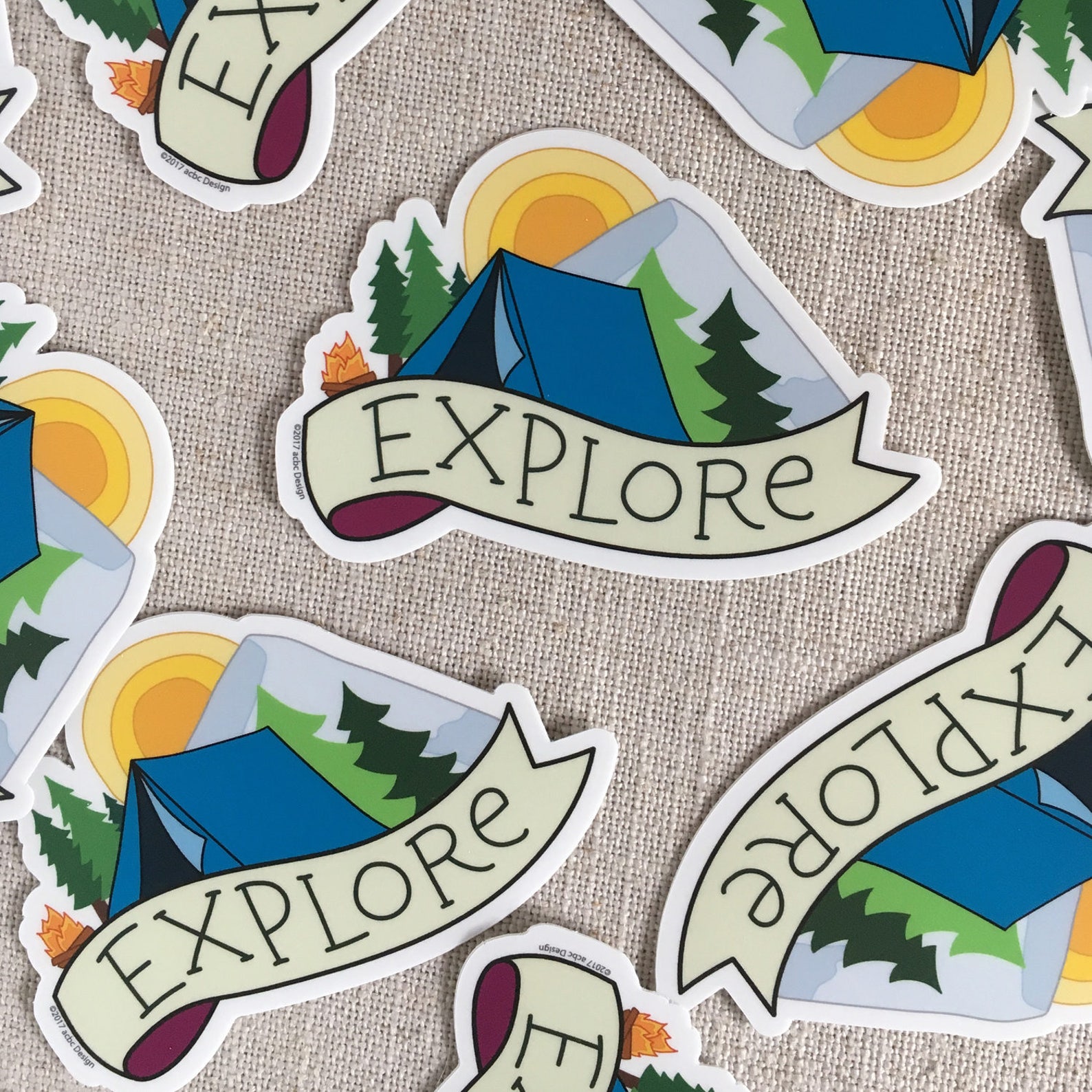 Explore Vinyl Sticker / Camping Sticker / Illustrated Bumper - Etsy