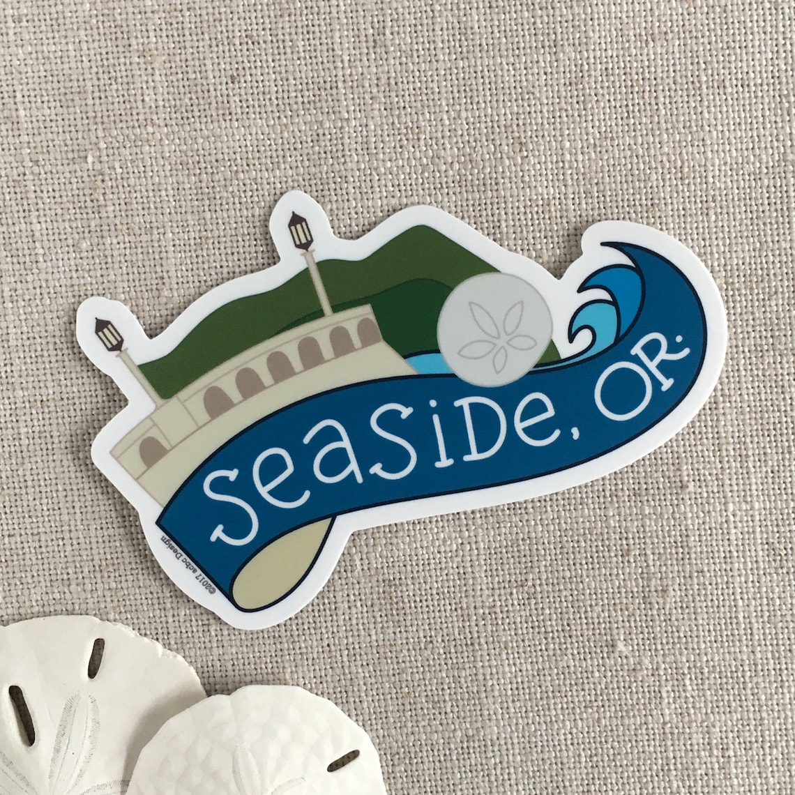 Seaside Oregon Vinyl Sticker / Beach Sticker / Modern Sticker | Etsy