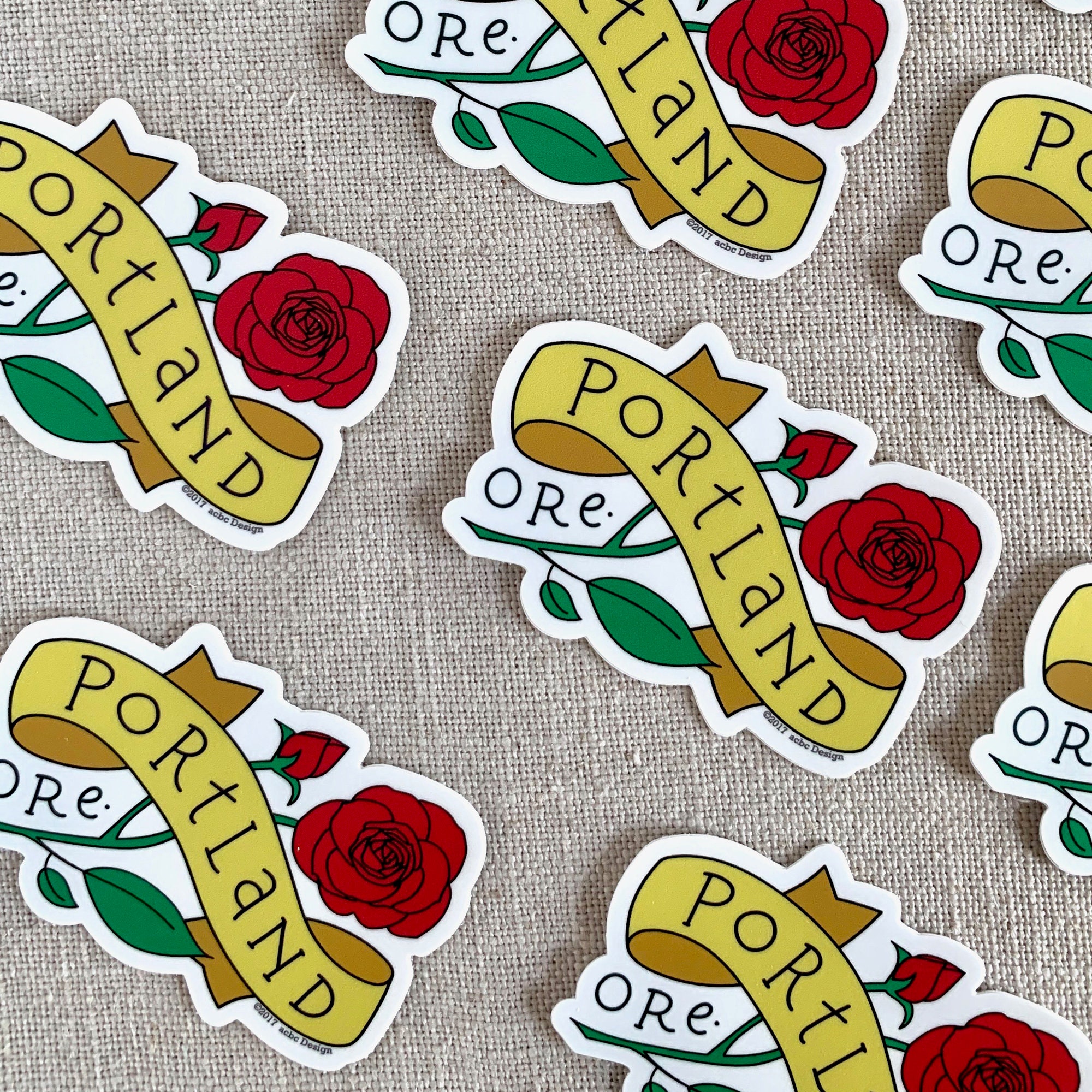 Portland Oregon Rose Vinyl Sticker / Portland Oregon - Etsy