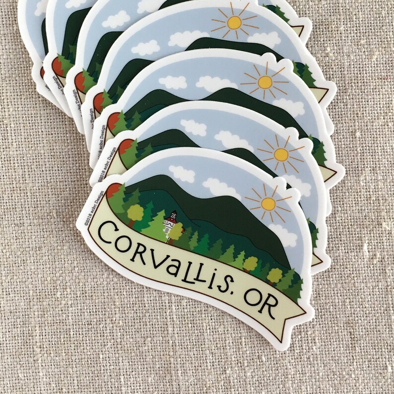 Corvallis Oregon Vinyl Sticker / Marys Peak Sticker / - Etsy