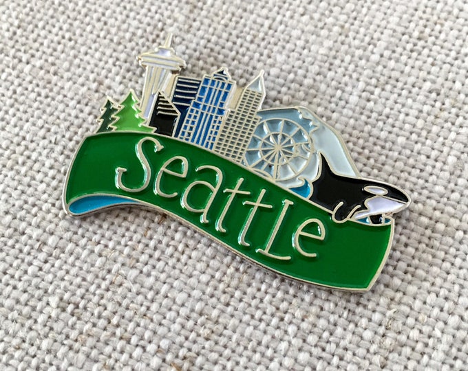 Seattle Skyline Lapel Pin / Seattle Washington Flair / Modern Seattle ...