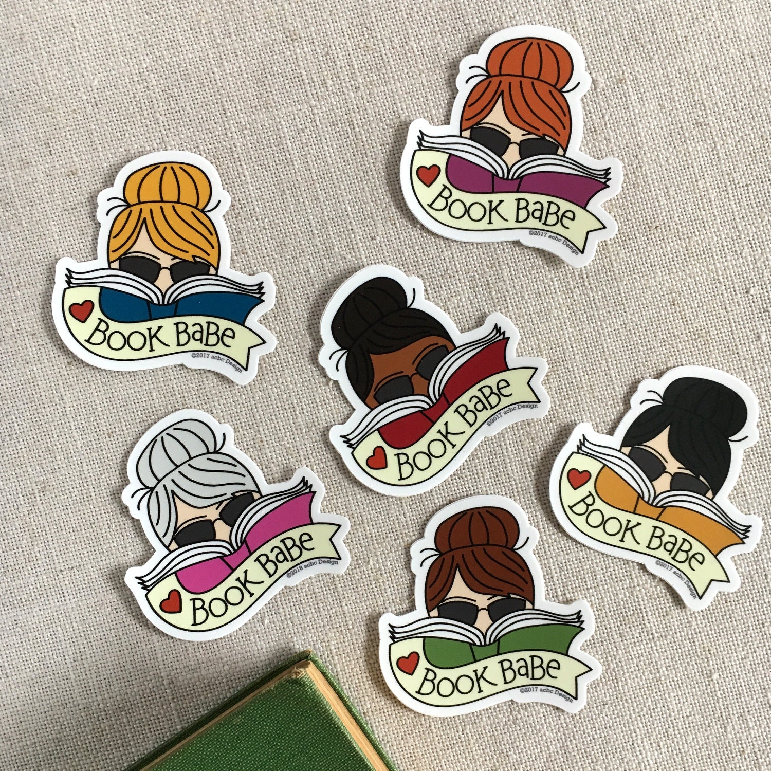 Book Babe Gray Hair Woman Vinyl Sticker / Reader Gift / Modern | Etsy