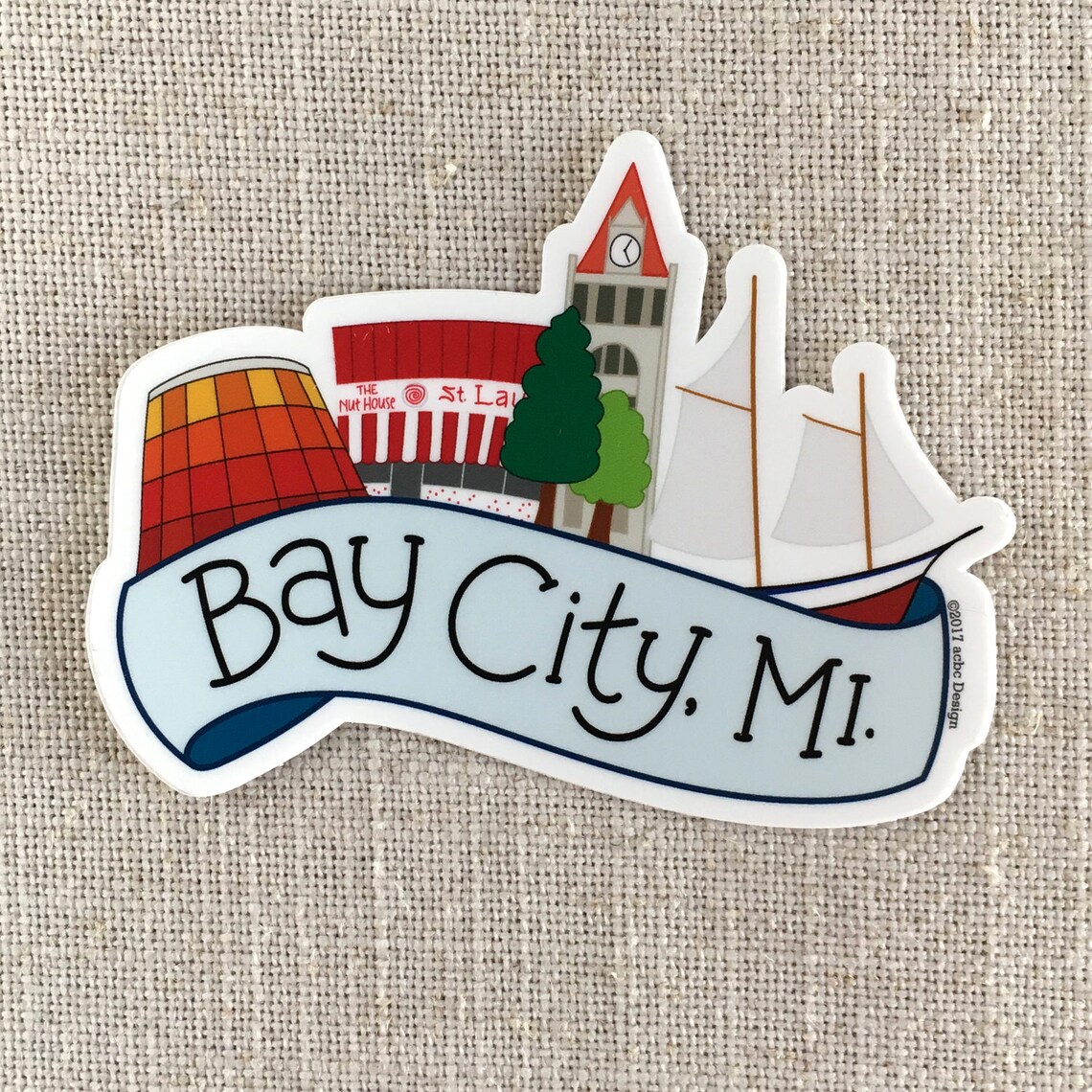 Bay City Michigan Vinyl Sticker / Michigan Sticker / Water - Etsy
