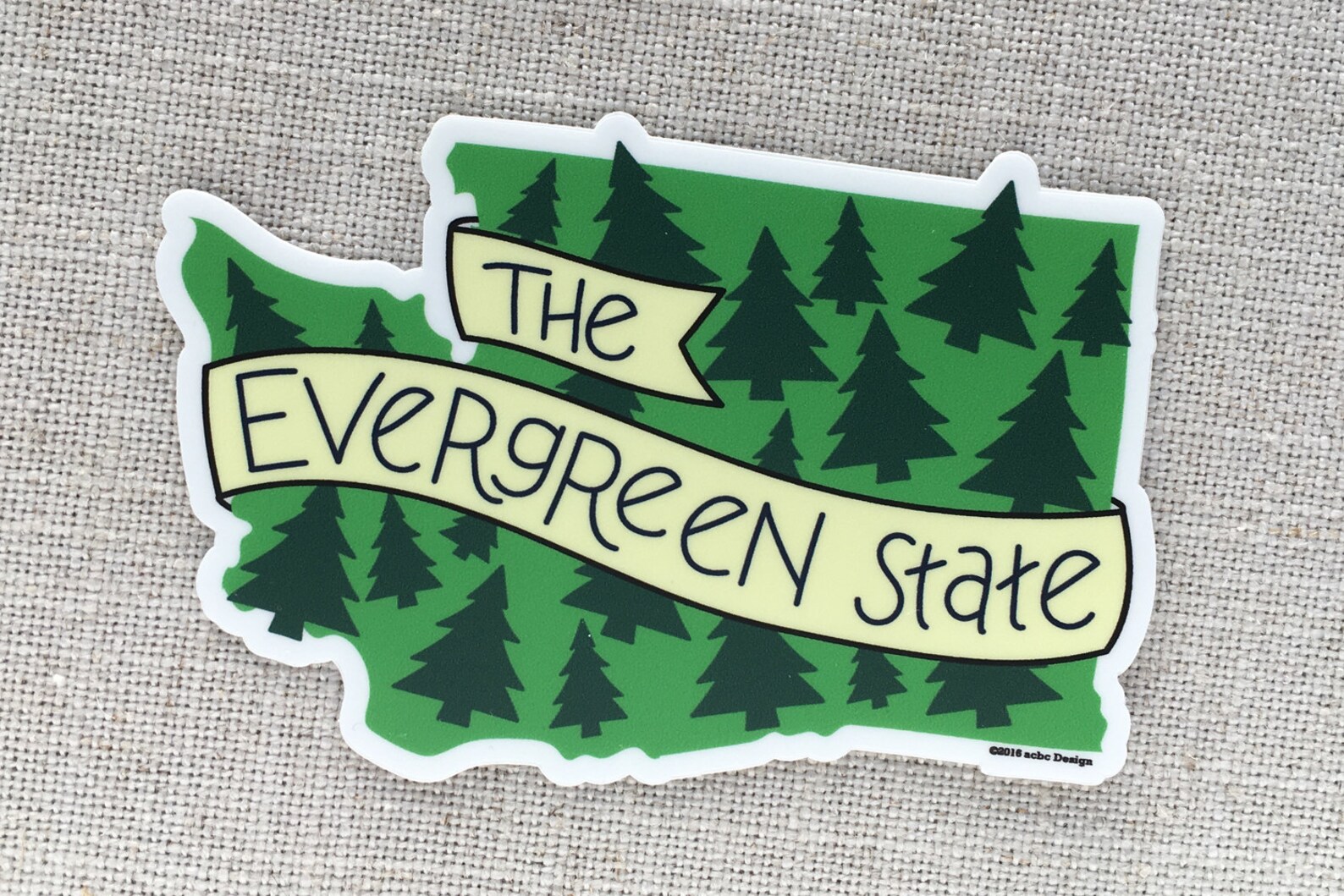The Evergreen State Vinyl Sticker / Modern Illustrated - Etsy