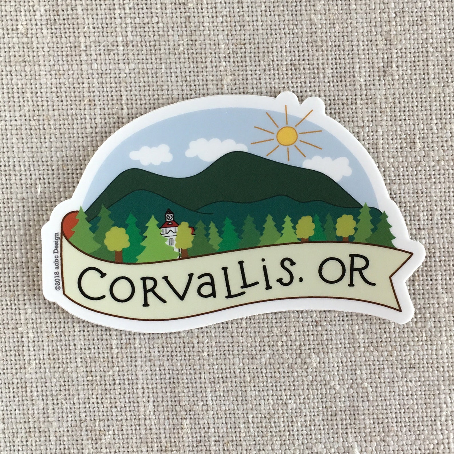 Corvallis Oregon Vinyl Sticker / Marys Peak Sticker / | Etsy
