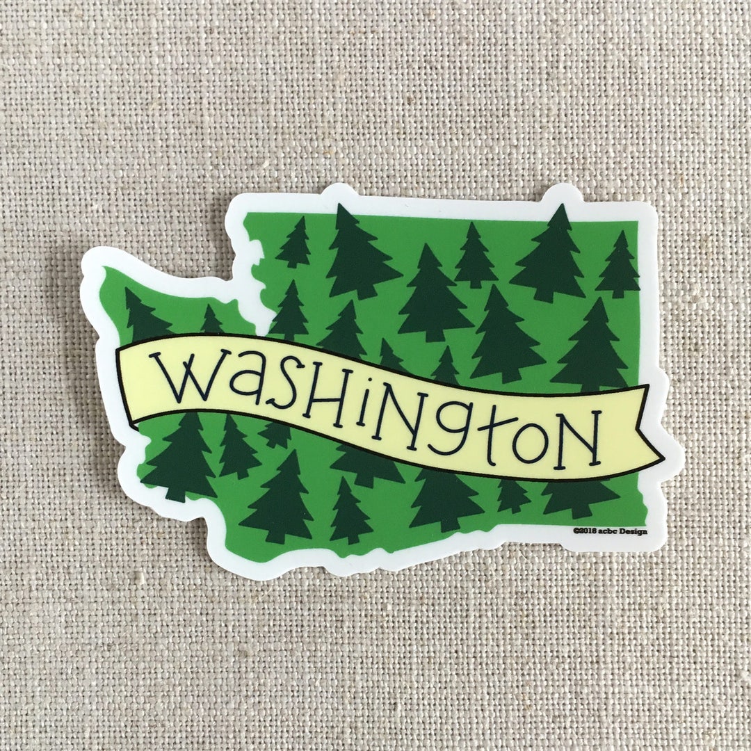 Washington State Trees Vinyl Sticker – Travel Bumper Sticker - Etsy
