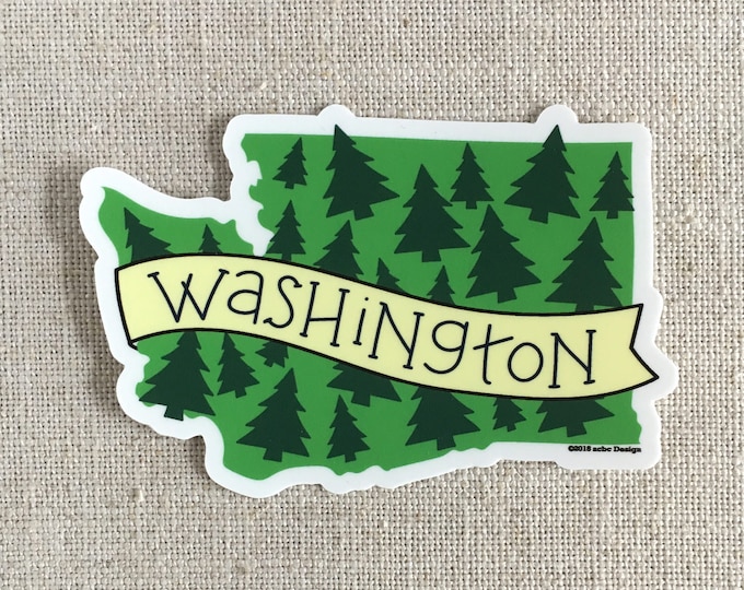 Washington State Trees Vinyl Sticker / Illustrated Washington State ...