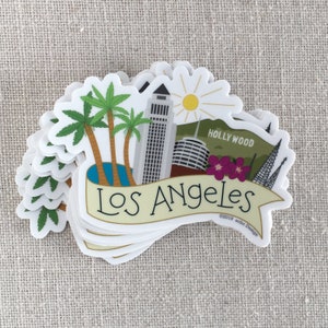 Los Angeles California Vinyl Sticker / Hollywood Hills / Southern ...