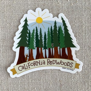 California Redwoods Vinyl Sticker / CA State Memento / Redwood Trees ...