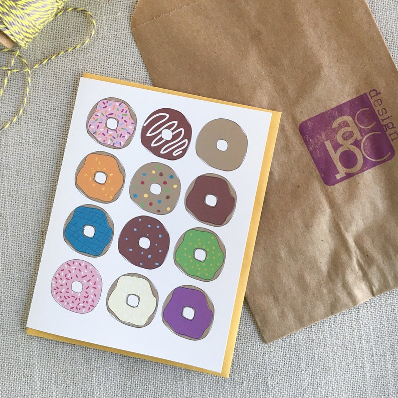 It's Your Birthday Go Donuts / Donut Birthday Card / | Etsy