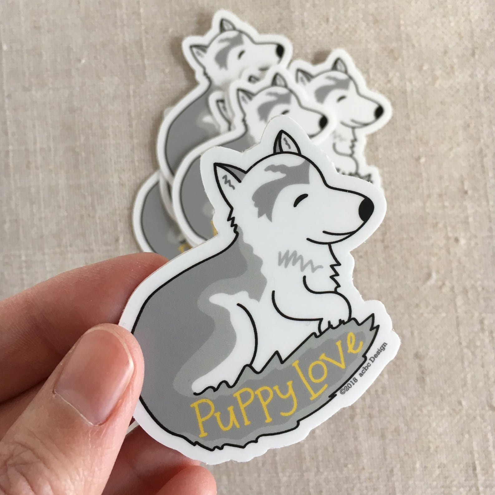 Puppy Love Husky Dog Vinyl Sticker / Cute Dog Sticker / - Etsy