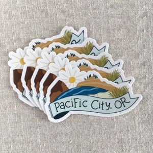 Pacific City Oregon Vinyl Sticker / Oregon Coast / Hand Lettered ...
