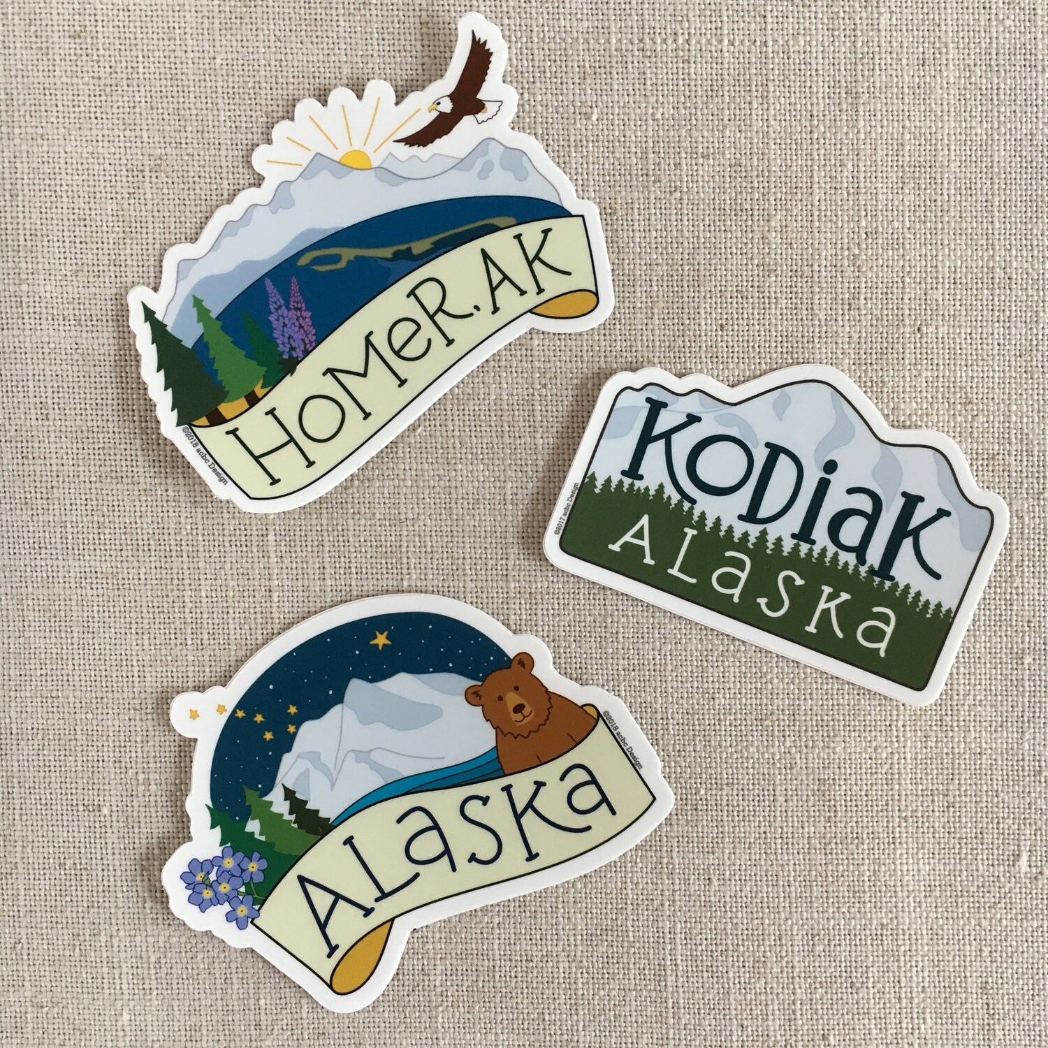Kodiak Alaska Vinyl Sticker: Barometer Mountain Landscape - Etsy