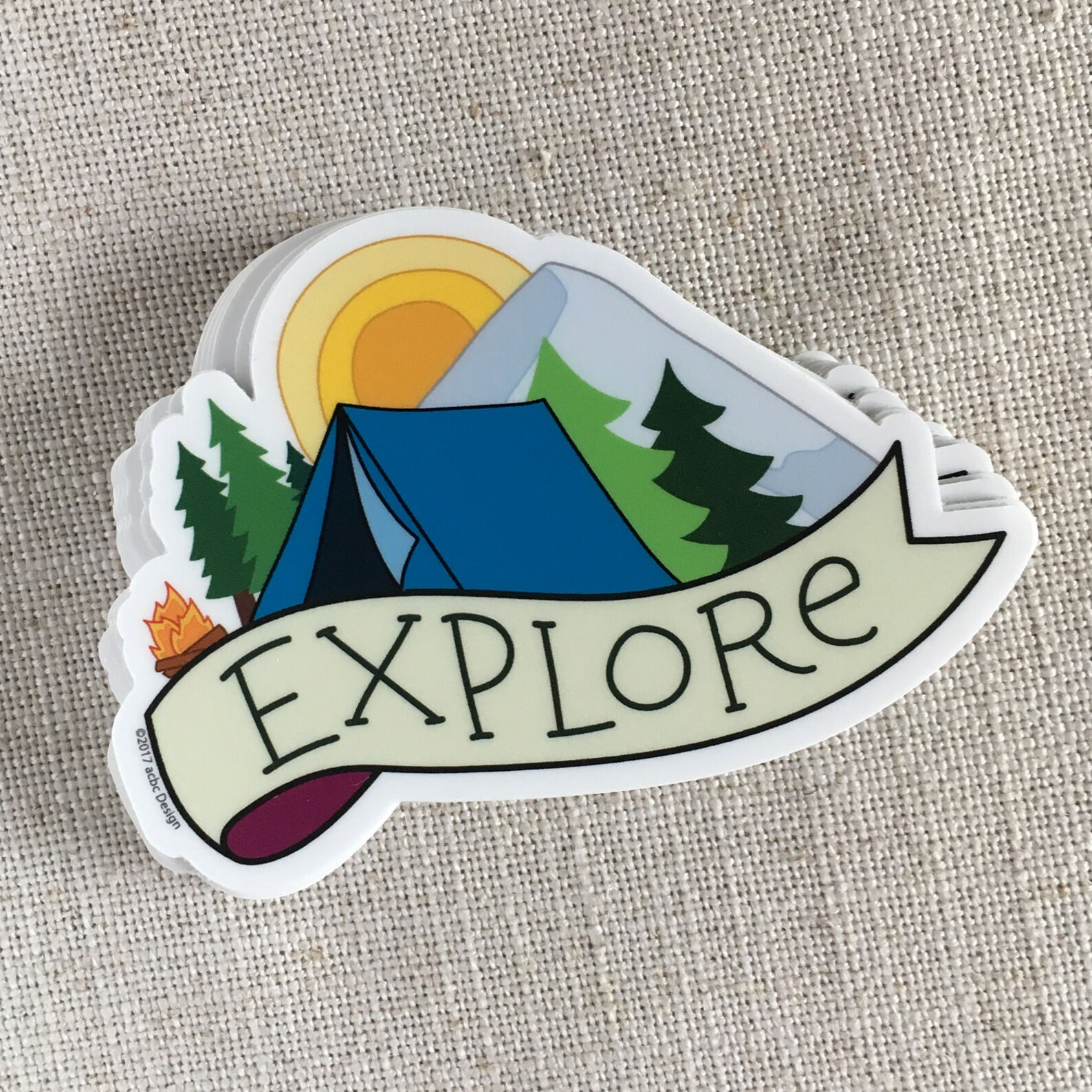 Explore Vinyl Sticker / Camping Sticker / Illustrated Bumper - Etsy