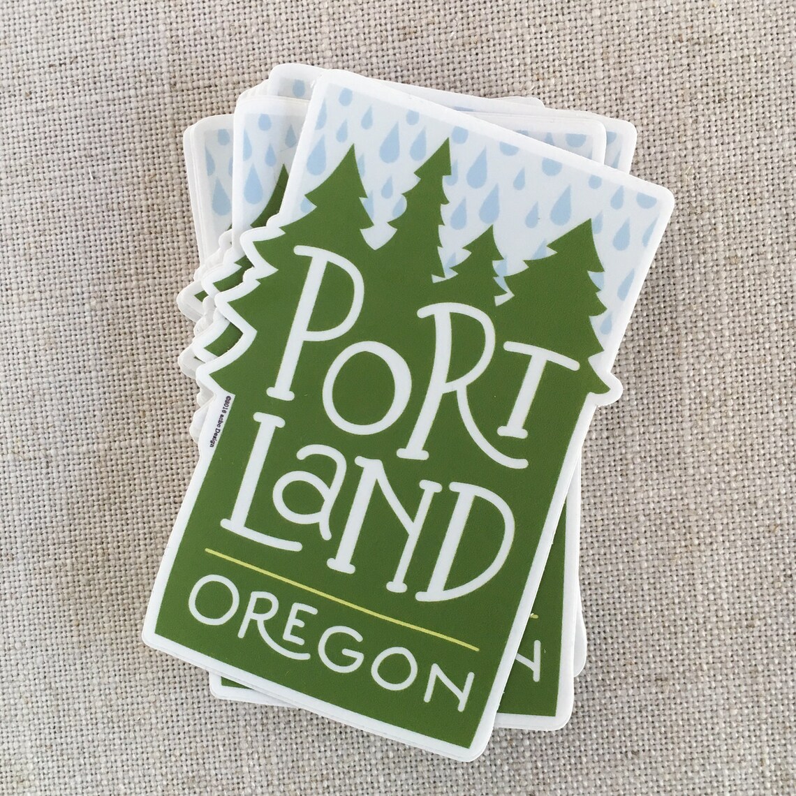 Portland Oregon Rain Vinyl Sticker / Modern Illustrated - Etsy
