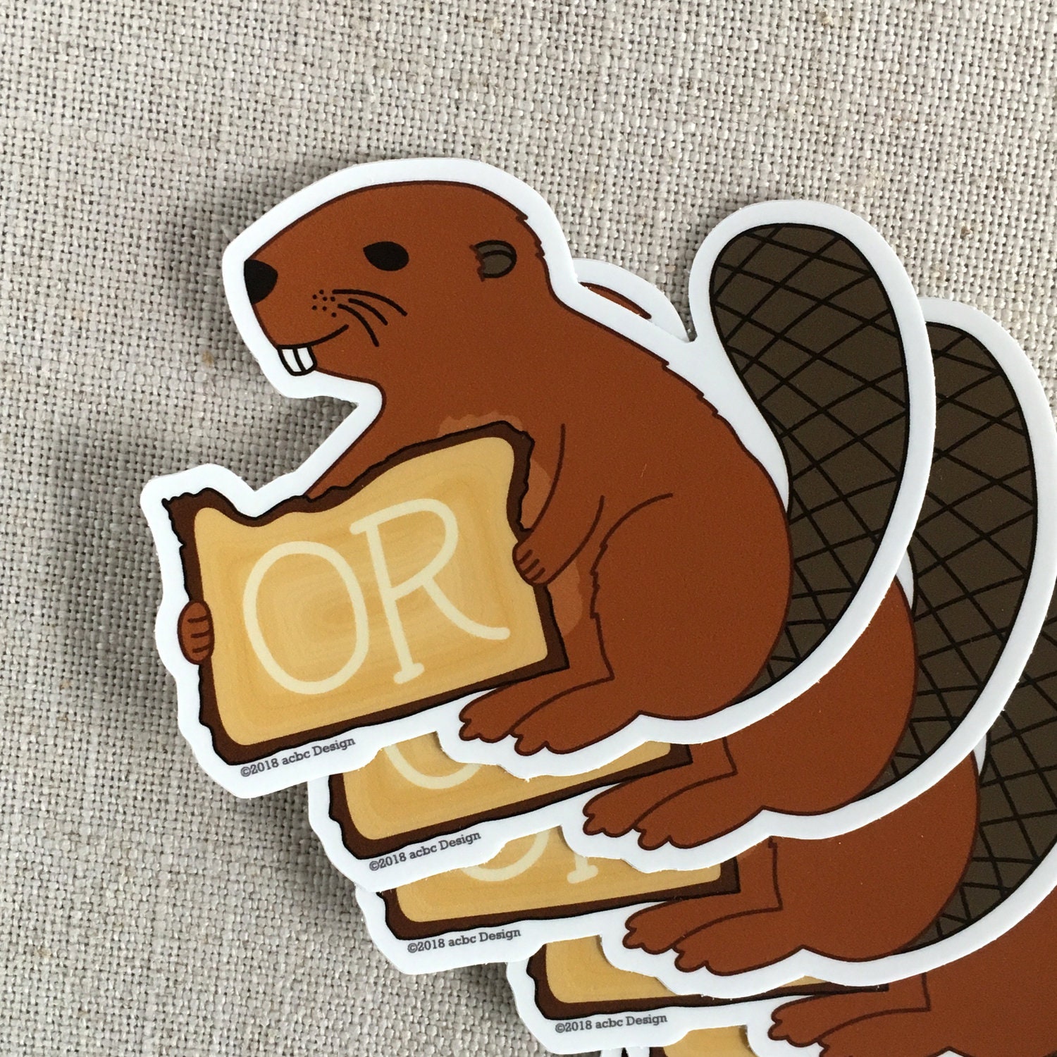Oregon Beaver Vinyl Sticker / Illustrated Waterproof Sticker / | Etsy