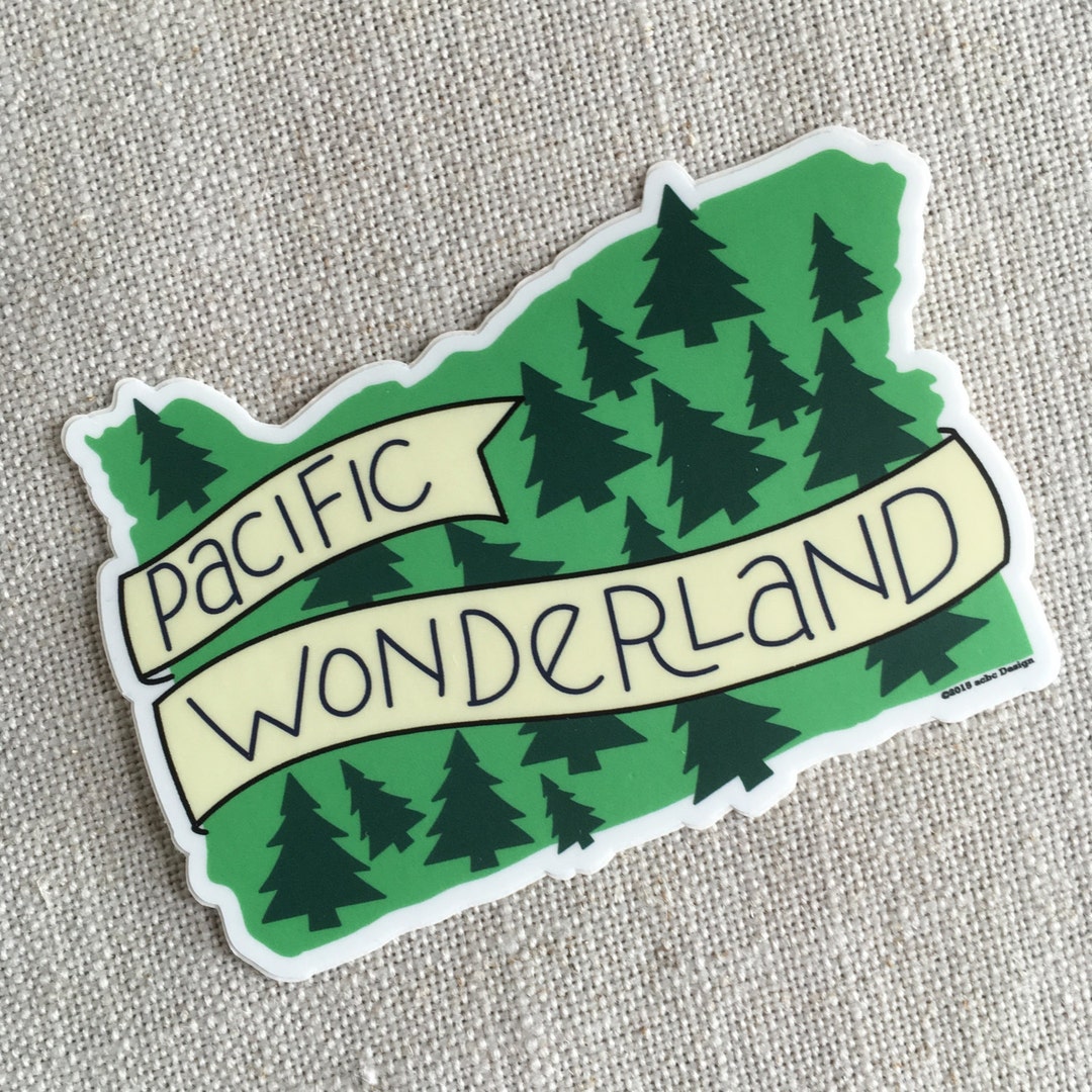 Pacific Wonderland Oregon State Vinyl Sticker - Etsy