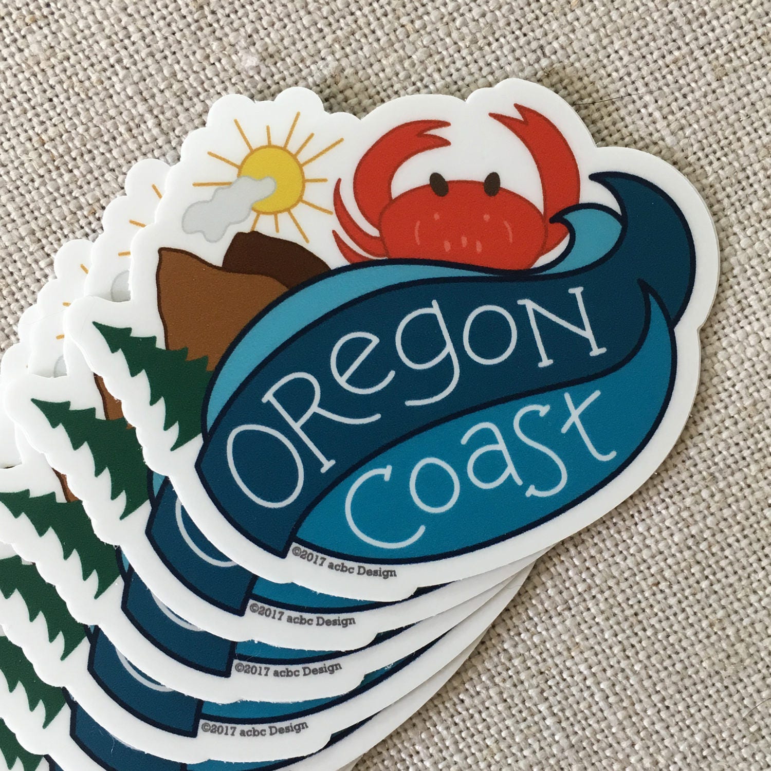 Oregon Coast Vinyl Sticker / Oregon Beach Car Sticker / Water Bottle ...
