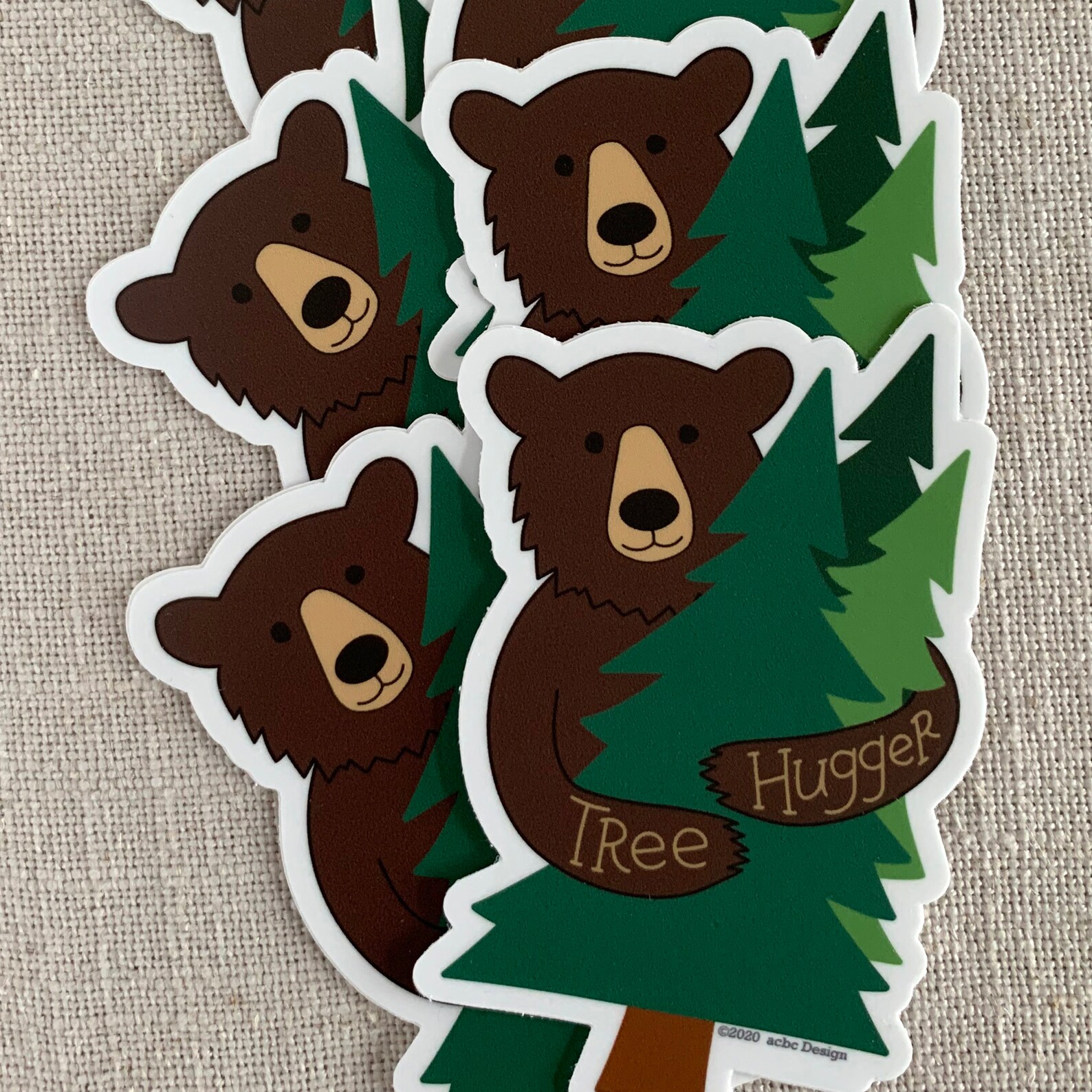 Tree Hugger Bear Vinyl Sticker / Environmentalist Sticker / - Etsy