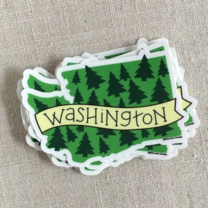 Washington State Trees Vinyl Sticker – Travel Bumper Sticker - Etsy