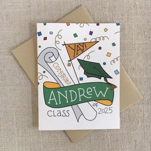 Custom Graduation Congrats Card / Class of 2025 / Custom Name and ...