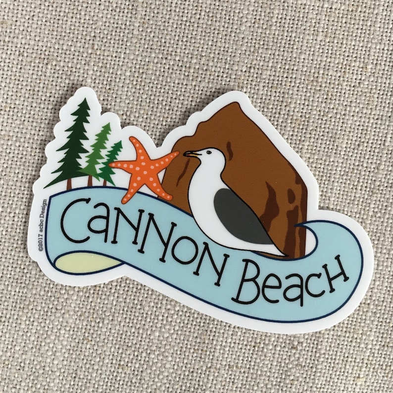 Cannon Beach Vinyl Sticker / Haystack Rock Sticker / Laptop | Etsy