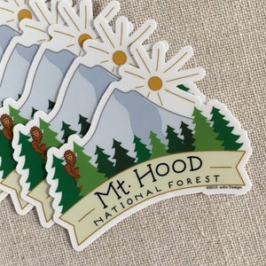 Mt Hood National Forest Vinyl Sticker / Laptop Sticker / Oregon Travel ...