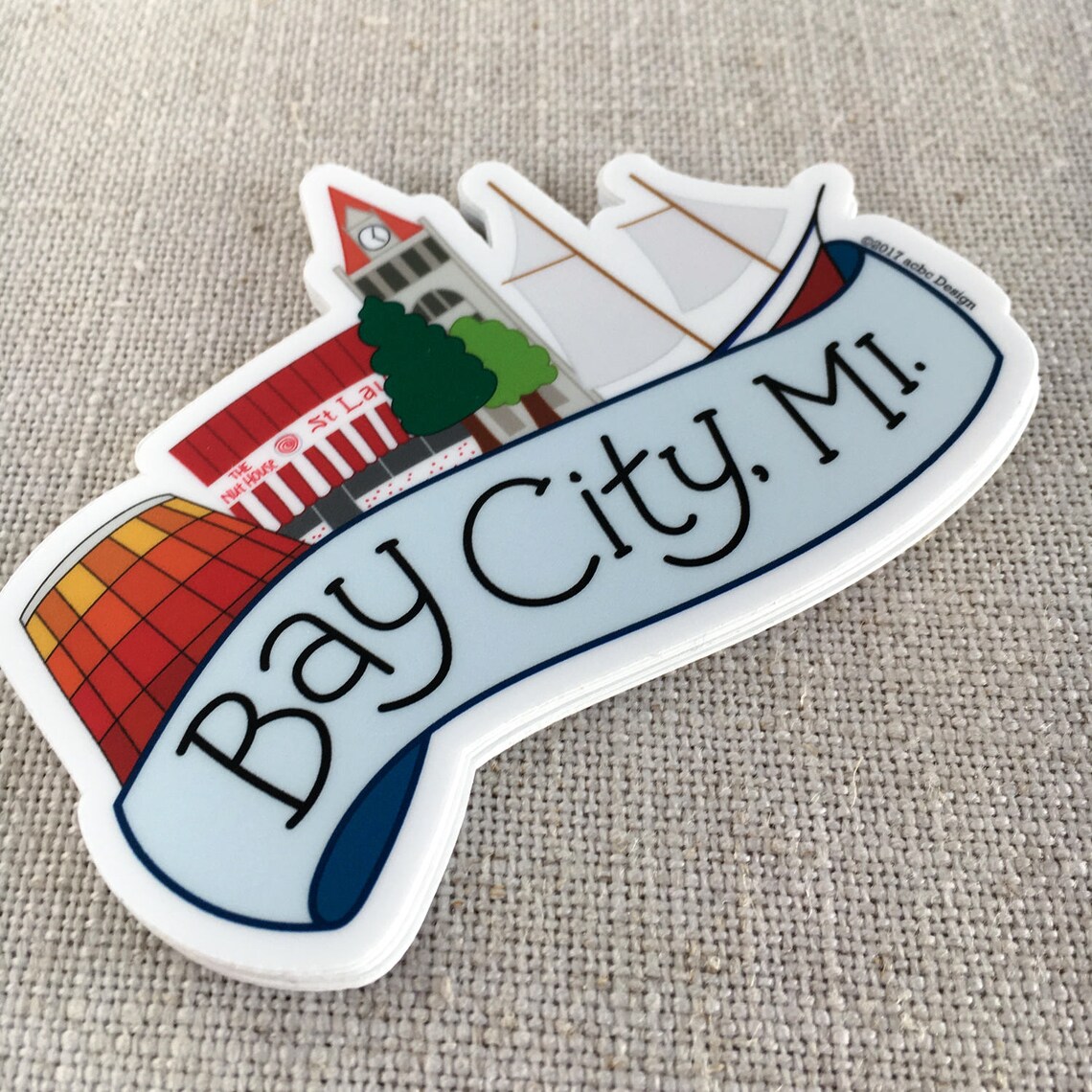 Bay City Michigan Vinyl Sticker / Michigan Sticker / Water | Etsy
