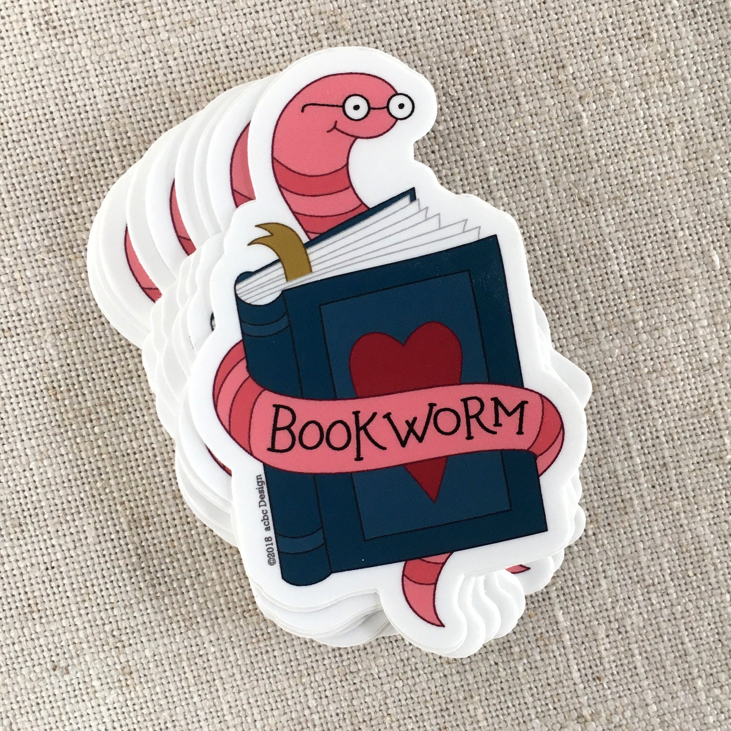 Bookworm Vinyl Sticker / Reader Gift / Laptop Sticker / | Etsy