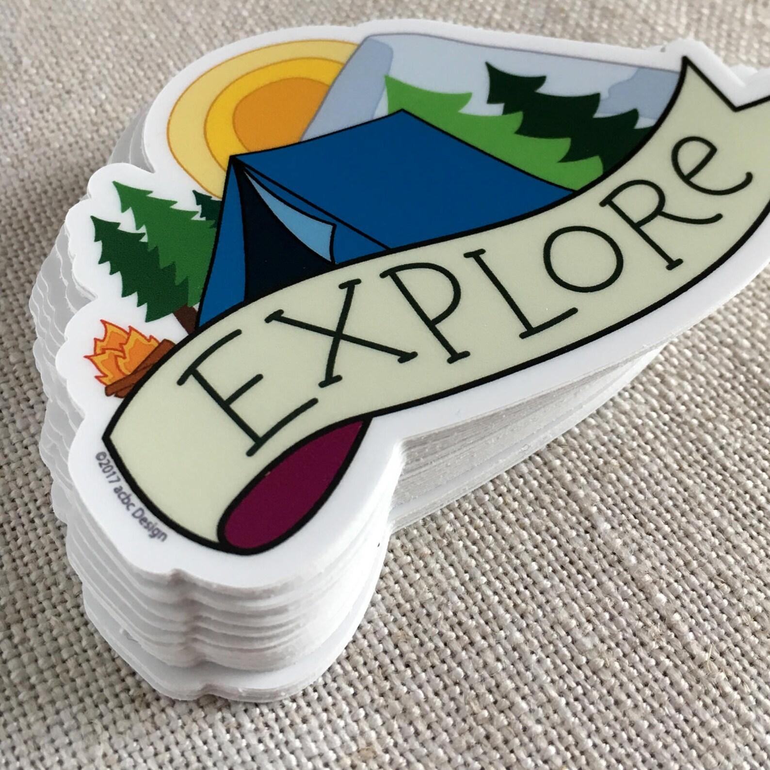Explore Vinyl Sticker / Camping Sticker / Illustrated Bumper - Etsy