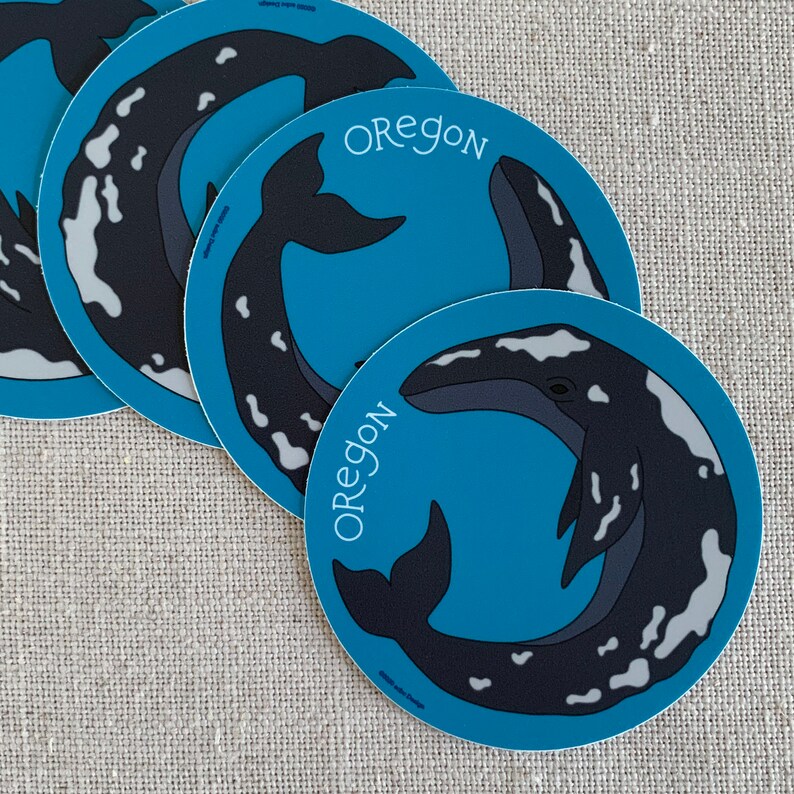 Oregon Gray Whale Vinyl Sticker / Oregon Coast Sticker / - Etsy
