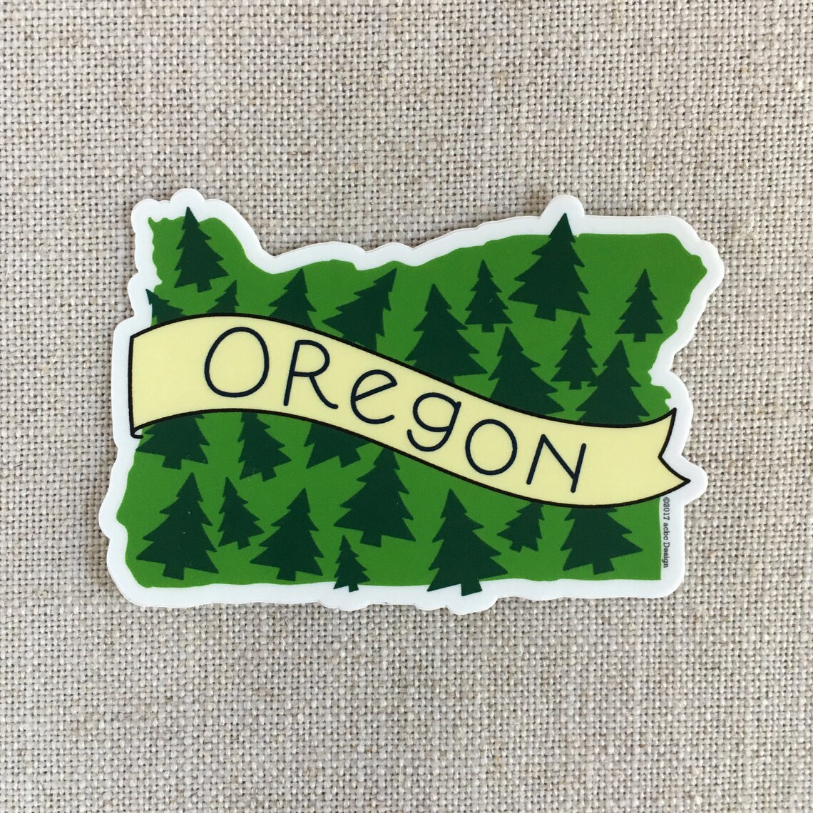 Oregon Trees Illustrated Vinyl Sticker / Hand Lettered - Etsy