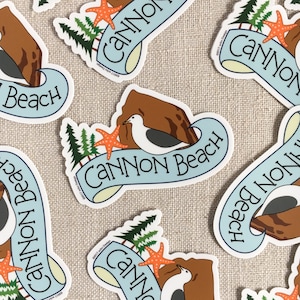 Cannon Beach Vinyl Sticker / Haystack Rock Sticker / Laptop Sticker ...