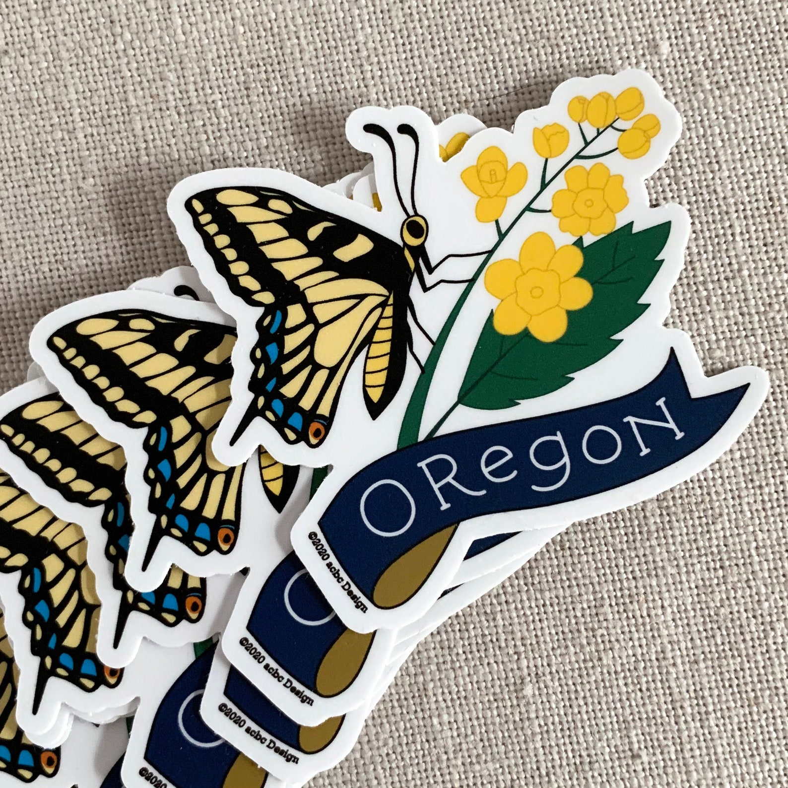 Oregon Swallowtail Butterfly and Oregon Grape Vinyl Sticker / - Etsy