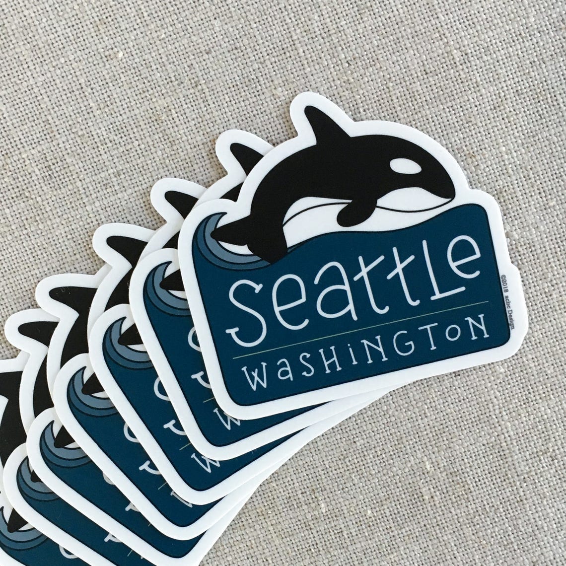 Seattle Whale Vinyl Sticker / Seattle Washington Sticker / Modern ...