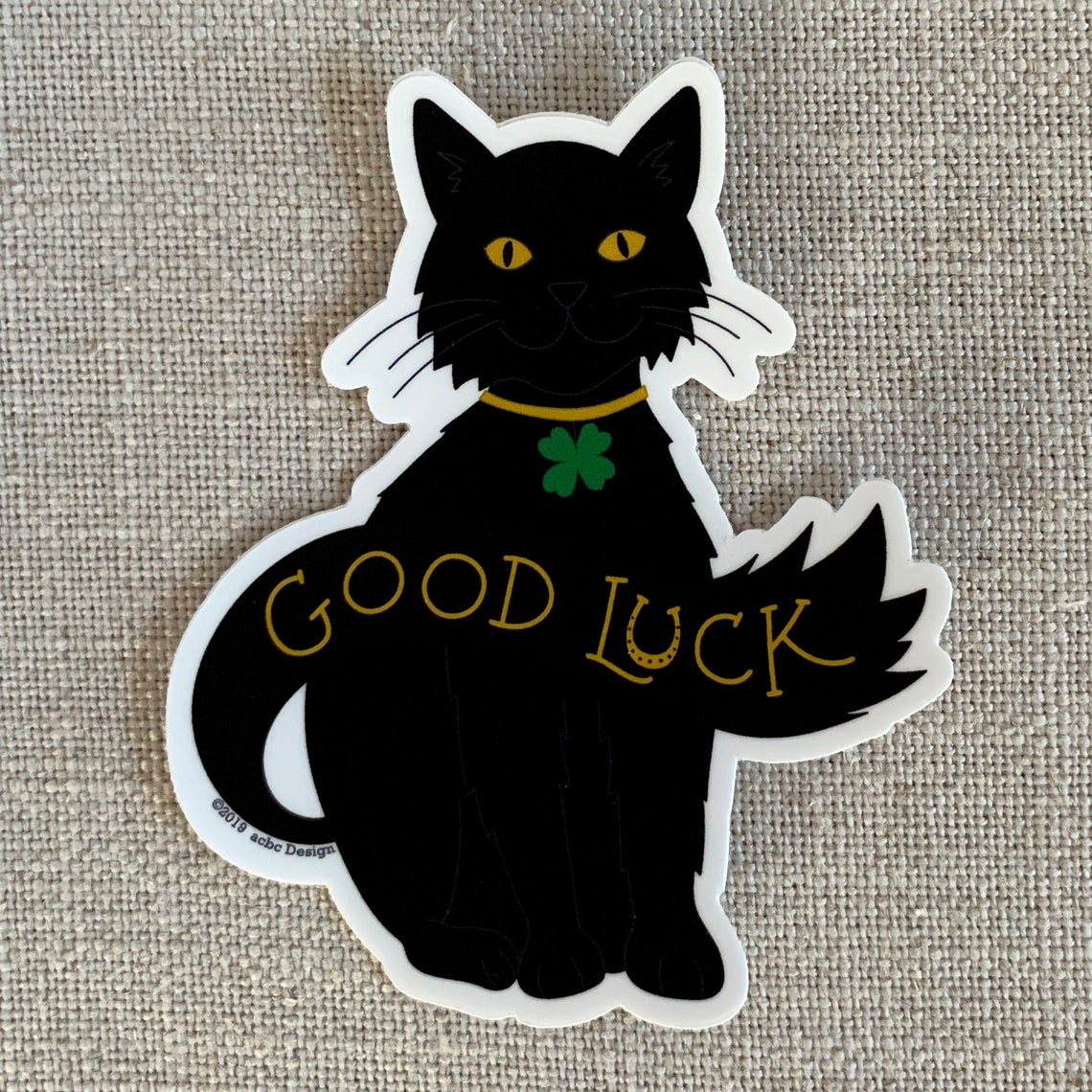 Good Luck Black Kitty Vinyl Sticker / Black Cat Sticker / Good - Etsy