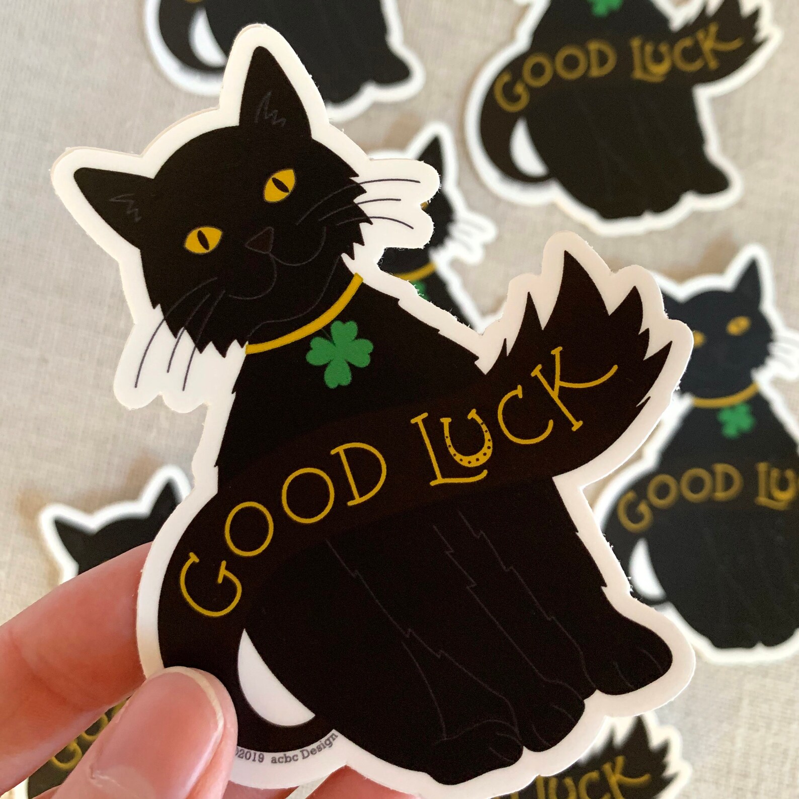 Good Luck Black Kitty Vinyl Sticker / Black Cat Sticker / Good - Etsy
